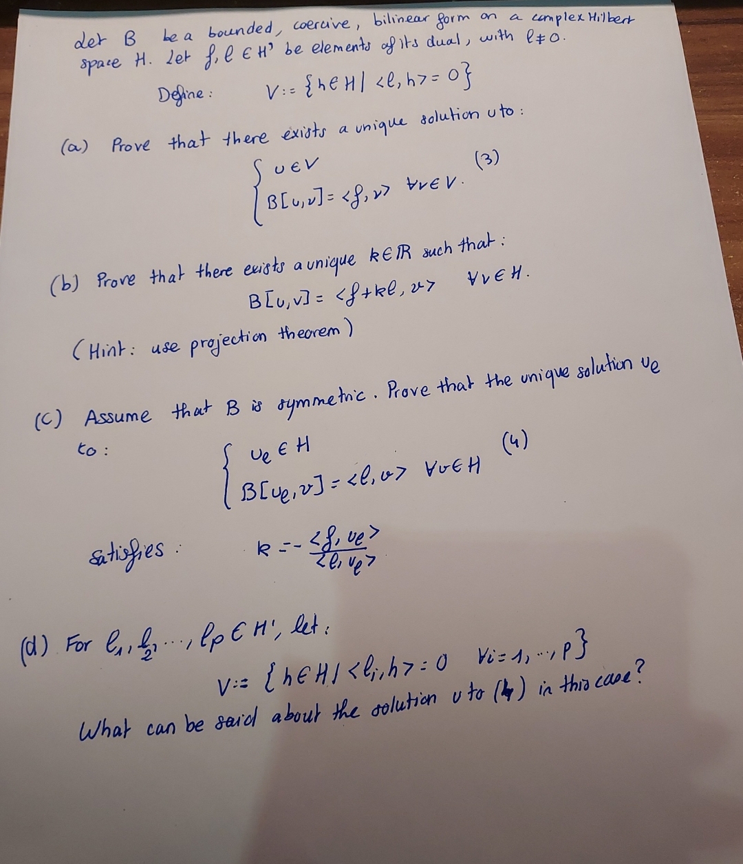 Solved Let B ﻿be a bounded, coercive, bilinear form on a | Chegg.com