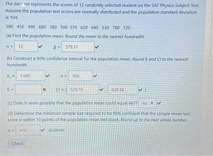Solved The data set represents the scores of 12 randomly | Chegg.com