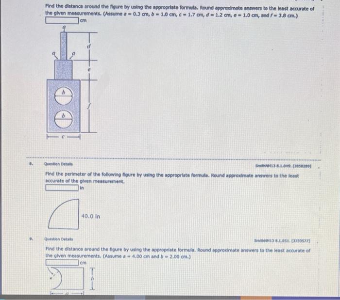 Solved Find the distance around the figure by using the | Chegg.com