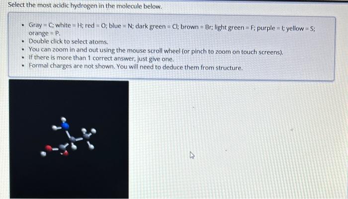 Solved Select the most acidic hydrogen in the molecule | Chegg.com