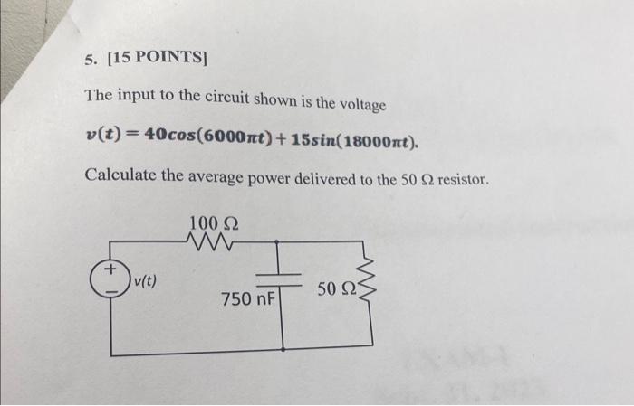 Solved The input to the circuit shown is the voltage | Chegg.com