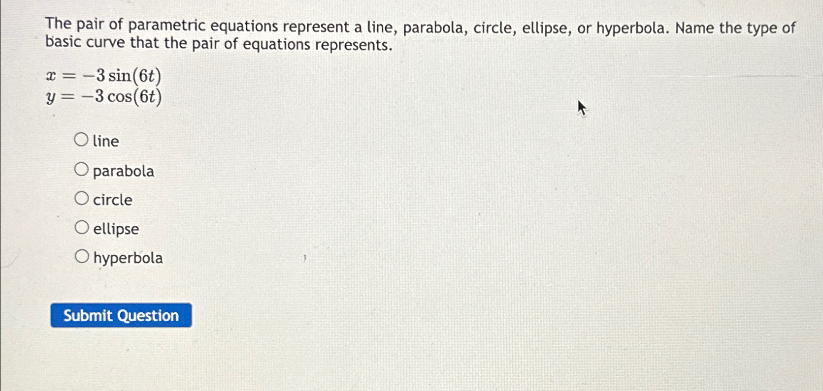 Solved The pair of parametric equations represent a line, | Chegg.com