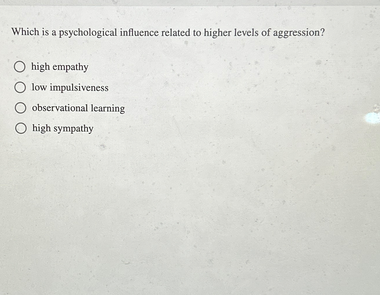Solved Which is a psychological influence related to higher | Chegg.com