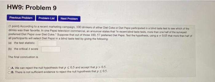 Solved HW9: Problem 9 Previous Problem Problem List Next | Chegg.com