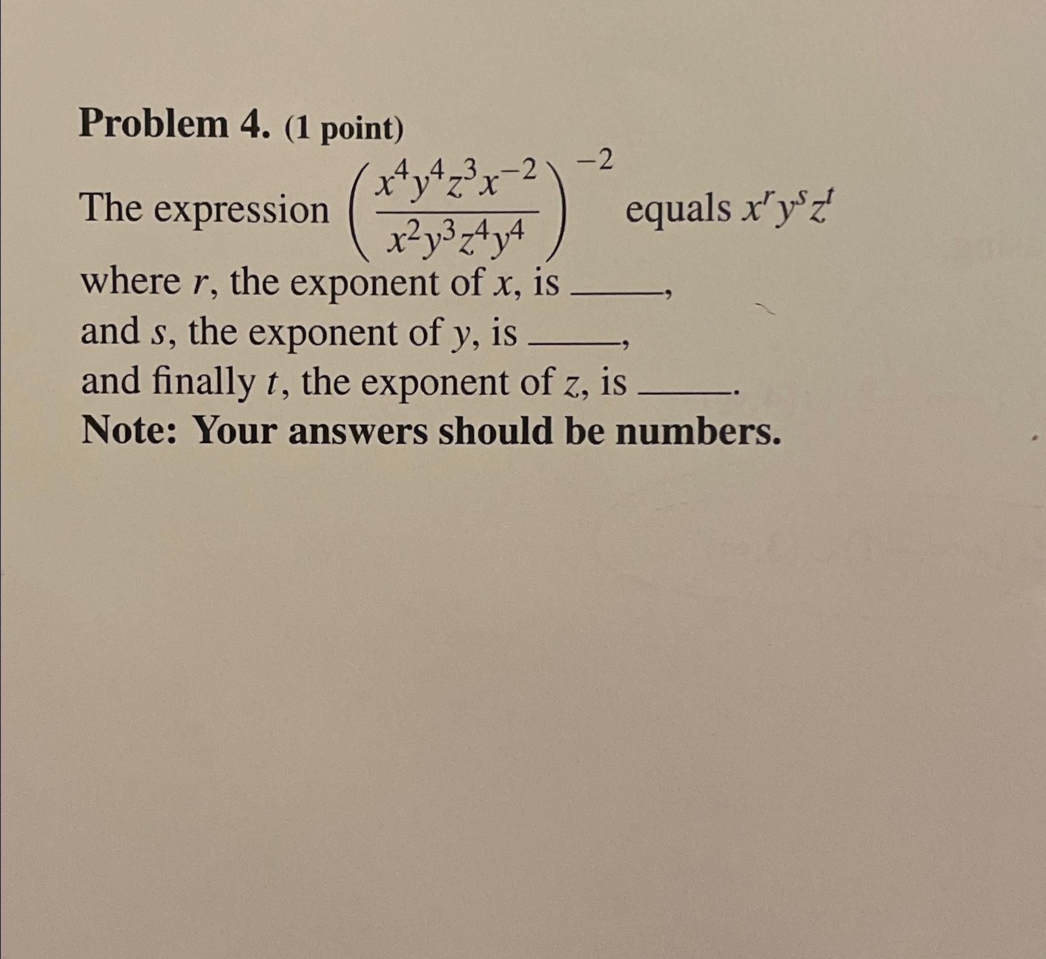 Solved Problem 4. (1 ﻿point)The expression | Chegg.com