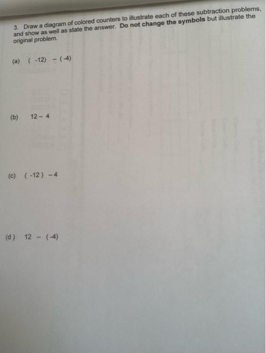 Solved Colored counters- use black for positive integers and | Chegg.com