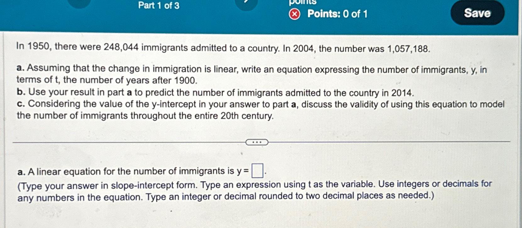Solved Part 1 ﻿of 3Points: 0 ﻿of 1In 1950, ﻿there were | Chegg.com