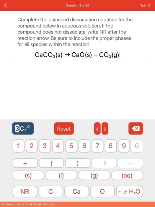 Solved Complete the balanced dissociation equation for the | Chegg.com