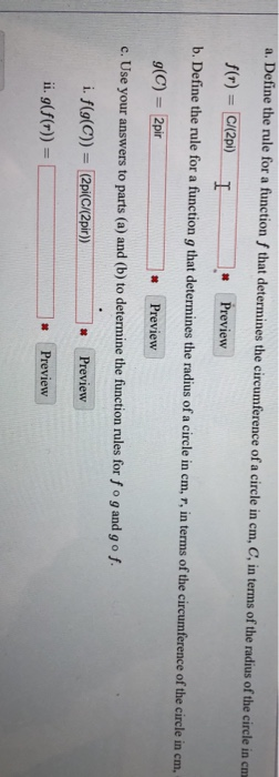 Solved a. Define the rule for a function f that determines | Chegg.com