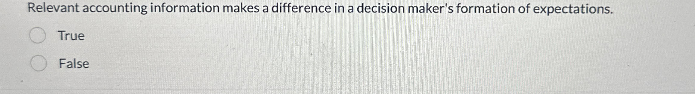 Solved Relevant accounting information makes a difference in | Chegg.com