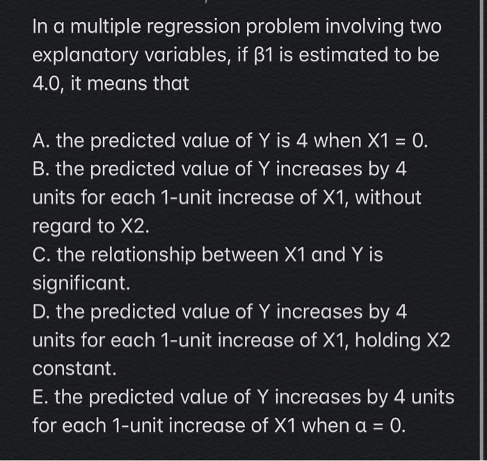 Solved In a multiple regression problem involving two | Chegg.com