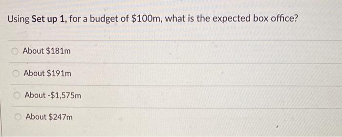 Solved Set up 1: Figure 1 shows the box office revenue (Box | Chegg.com