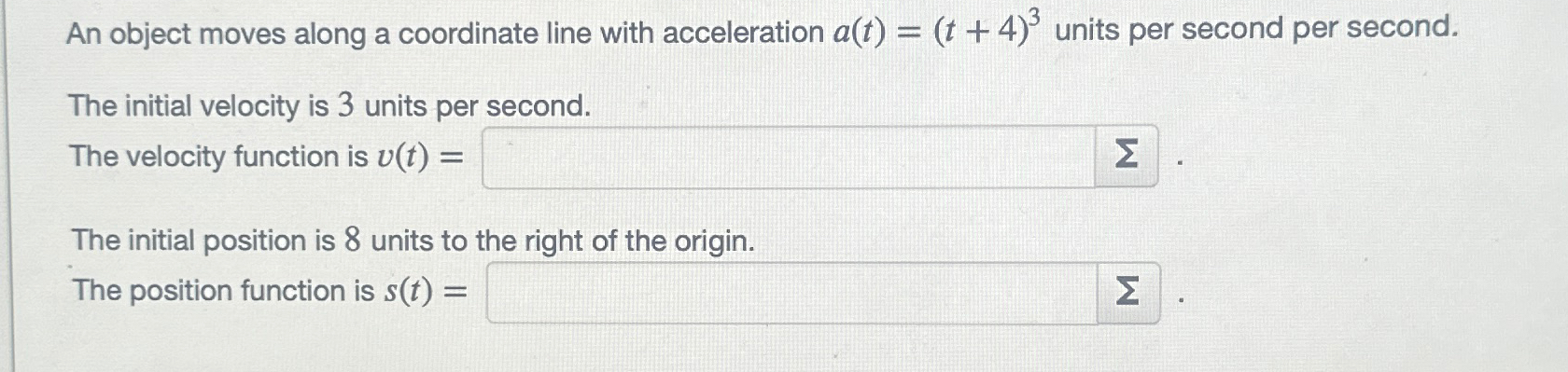 Solved An Object Moves Along A Coordinate Line With