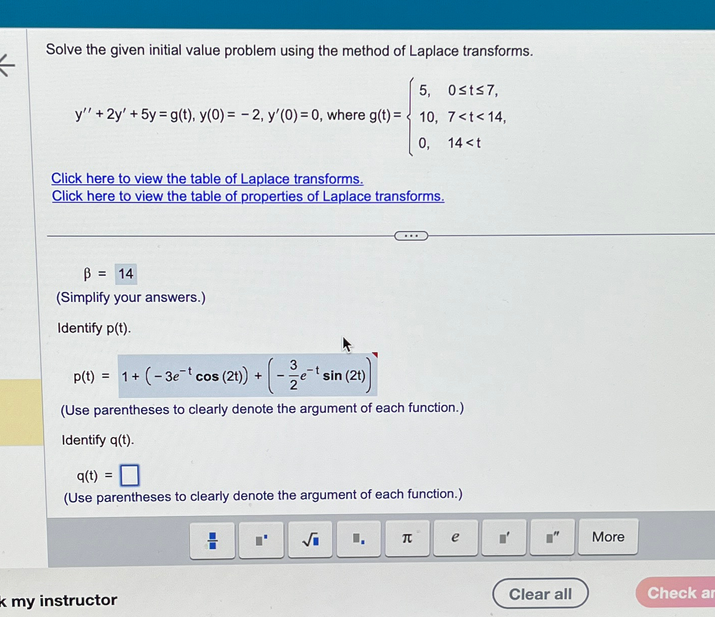 Solve the given initial value problem using the | Chegg.com
