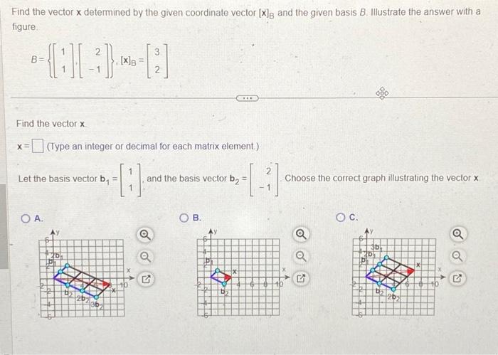 Solved Find the vector x determined by the given coordinate | Chegg.com