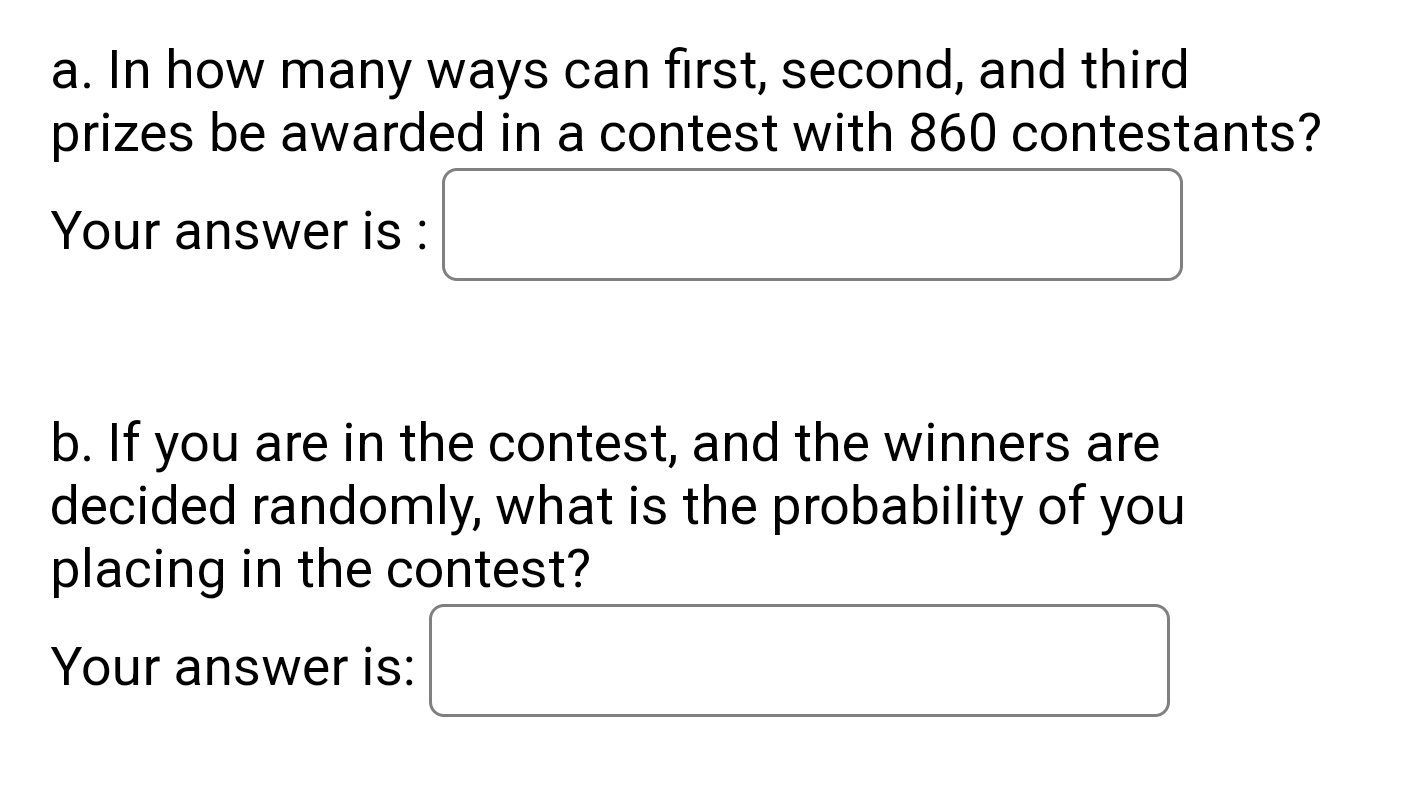 Solved How to solve a. ﻿In how many ways can first, second, | Chegg.com