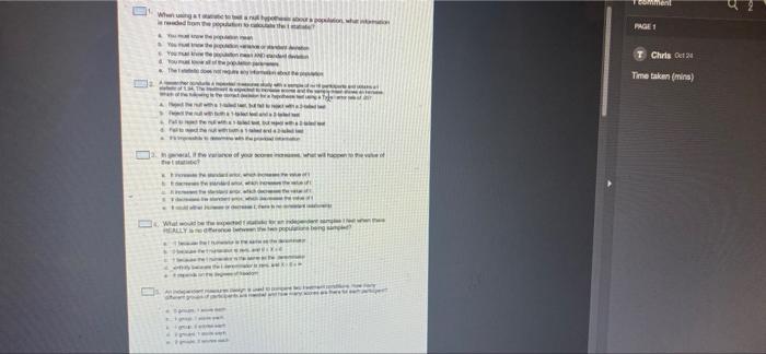 Solved niment Www dhe PAGE 1 T Chris 0120 th Time taken | Chegg.com