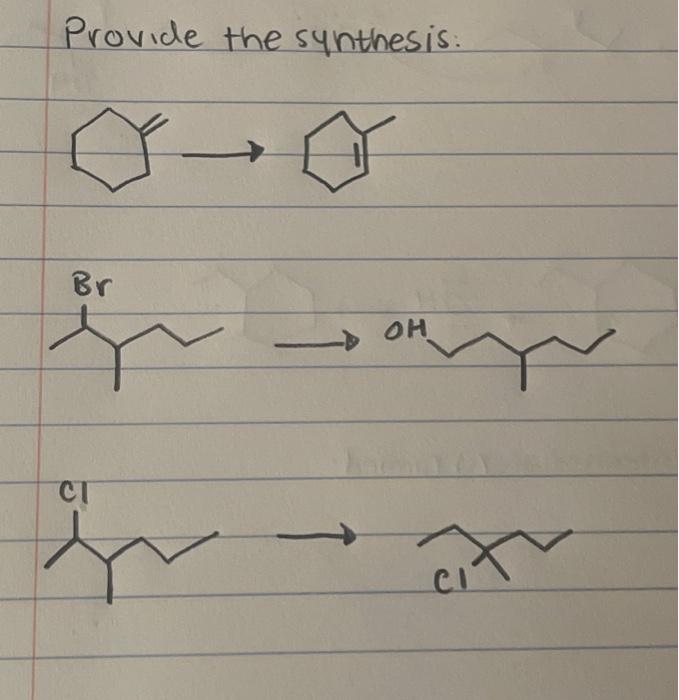 Solved Provide the synthesis: | Chegg.com