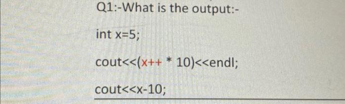 Solved Buss en MA implemen po Q1:-What is the output:- int | Chegg.com