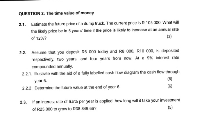 Solved QUESTION 2: The time value of money2.1. ﻿Estimate the | Chegg.com