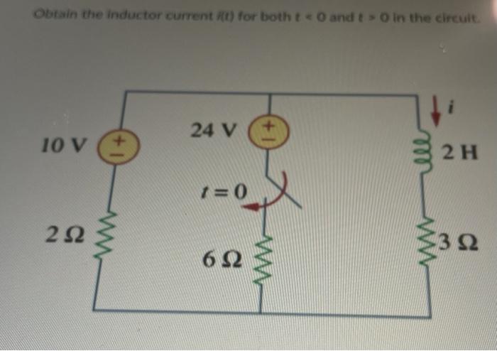 Solved obtain the inductor current i(t) for both t 0 | Chegg.com Solved obtain the inductor current i(t) for both t 0 | Chegg.com
