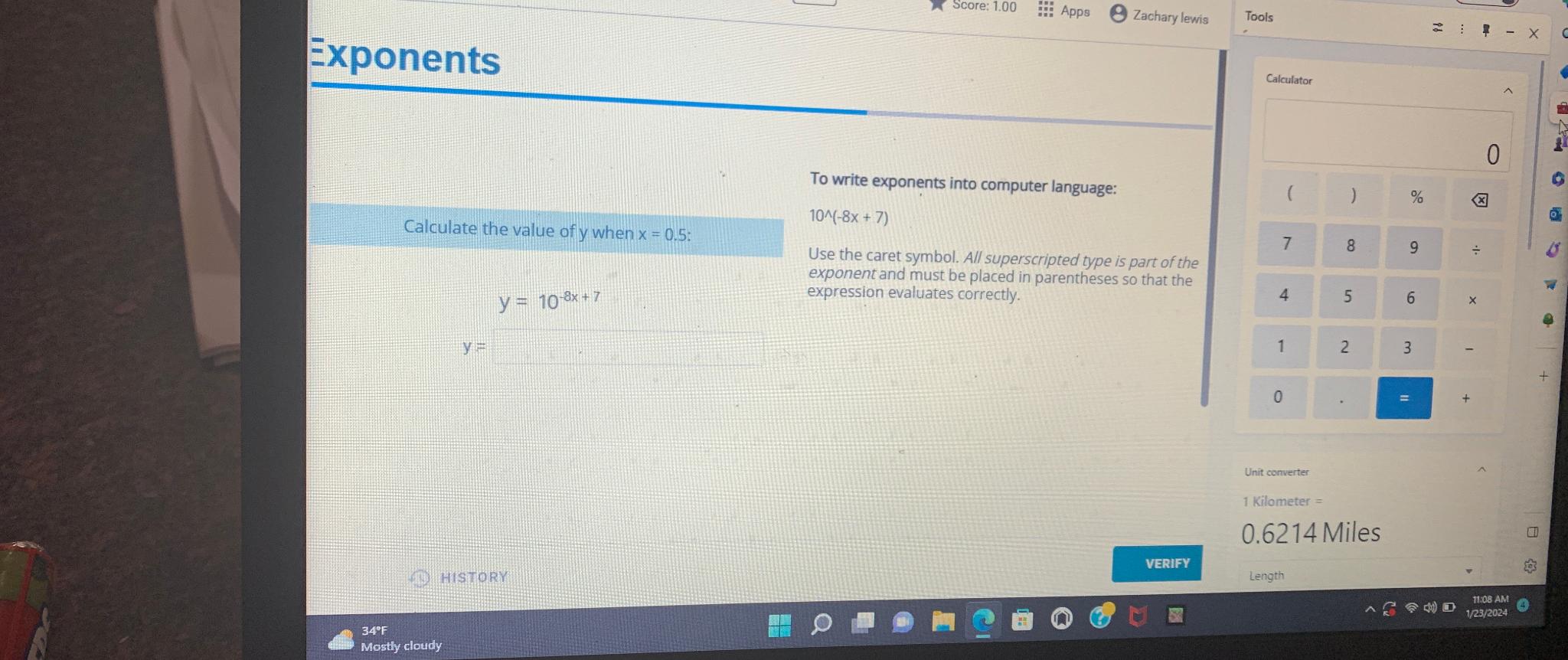 Solved ExponentsTo write exponents into computer | Chegg.com
