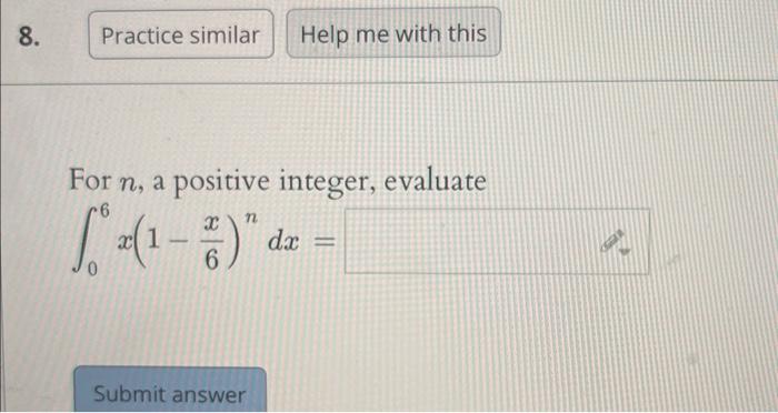 Solved For \\( n \\), a positive integer, evaluate | Chegg.com
