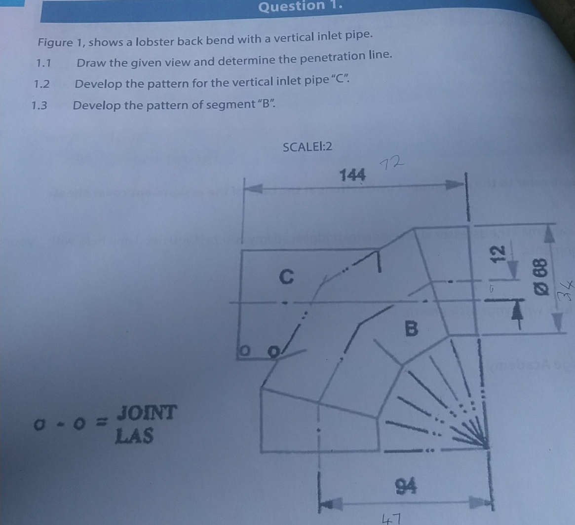 Solved Question 1.Figure 1, ﻿shows a lobster back bend with | Chegg.com
