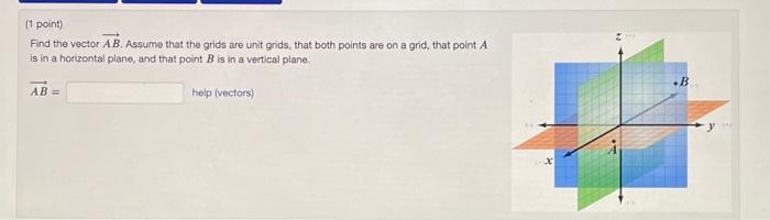 (1 point) Find the vector AB. Assume that the grids | Chegg.com