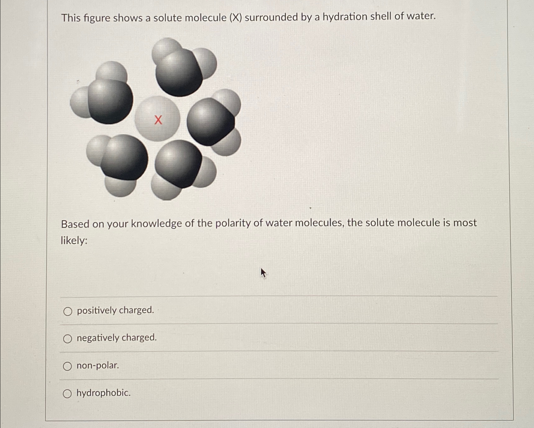 Solved This figure shows a solute molecule (x) ﻿surrounded | Chegg.com