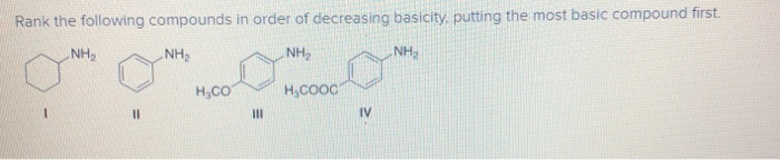 Solved Rank the following compounds in order of decreasing | Chegg.com