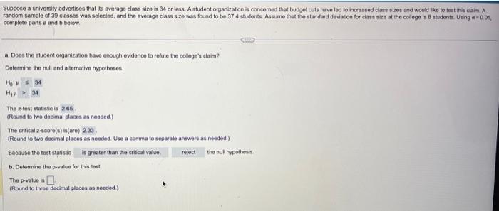 find the p value please | Chegg.com