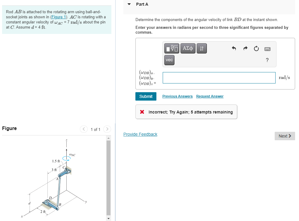 Solved Part ARod AB ﻿is attached to the rotating arm using | Chegg.com