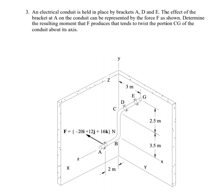 Solved 3. An electrical conduit is held in place by brackets | Chegg.com