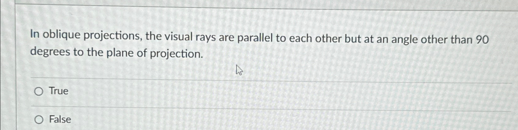 Solved In oblique projections, the visual rays are parallel | Chegg.com