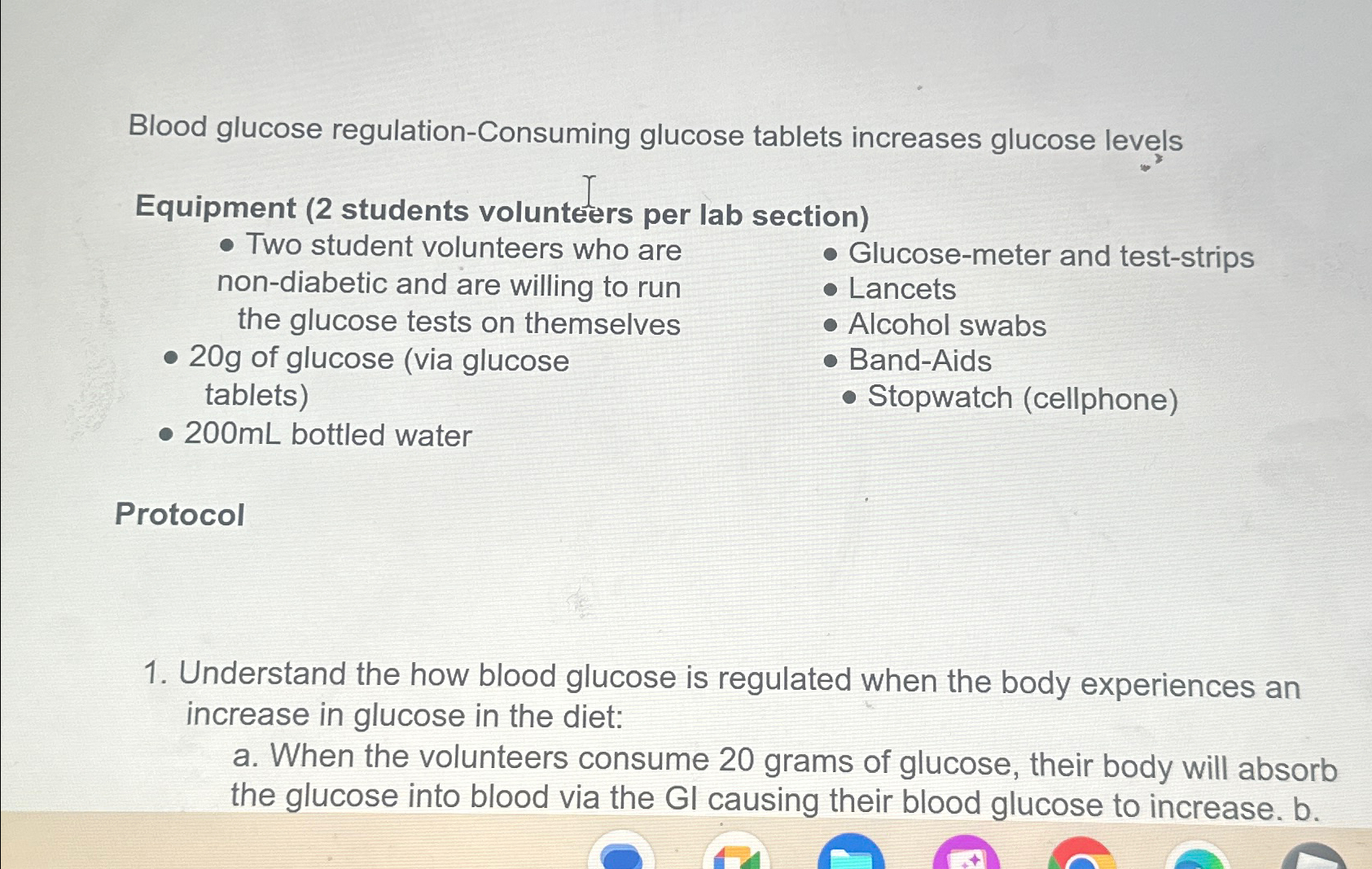Solved Blood glucose regulation-Consuming glucose tablets | Chegg.com