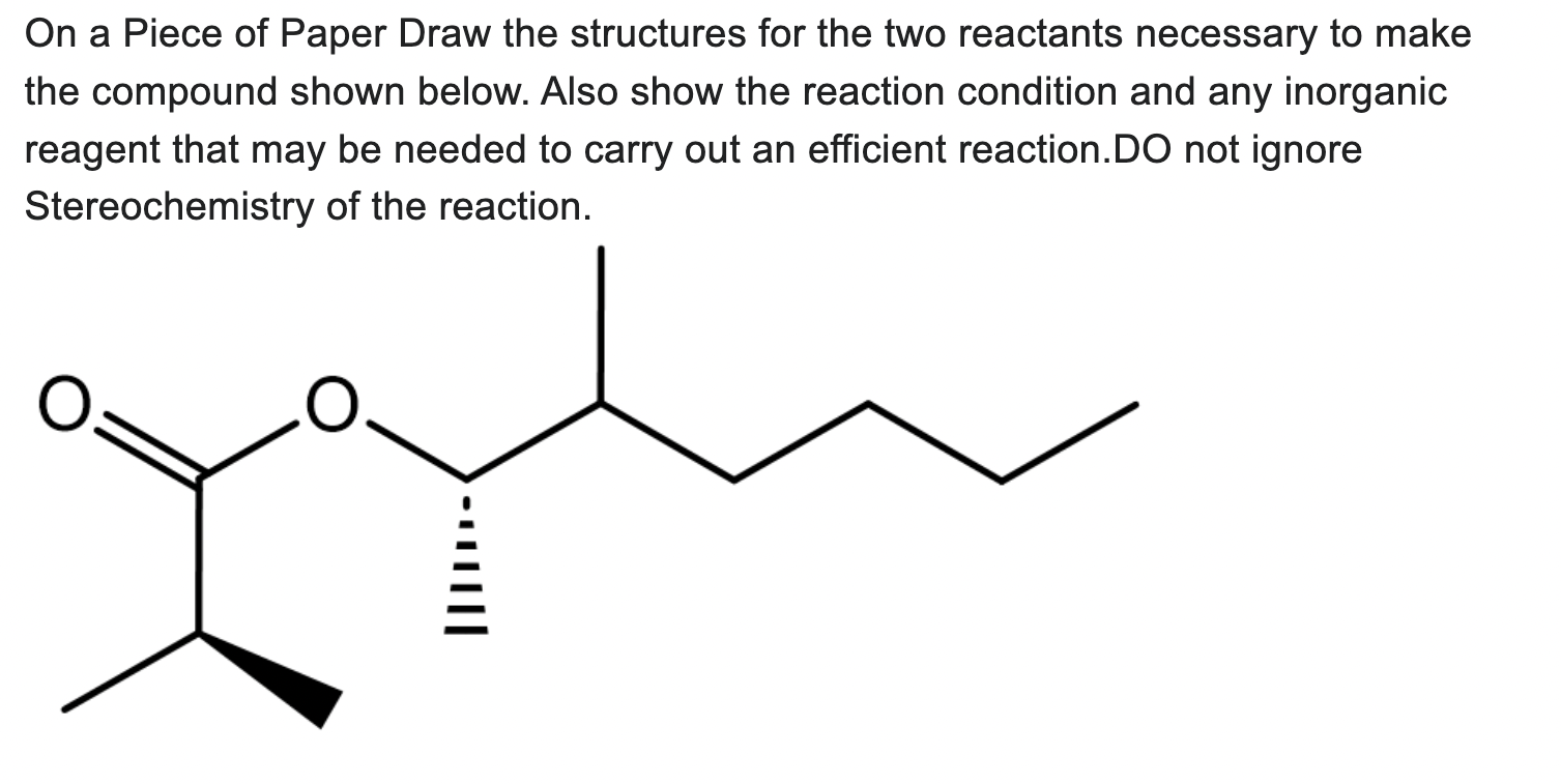 Solved On a Piece of Paper Draw the structures for the two | Chegg.com