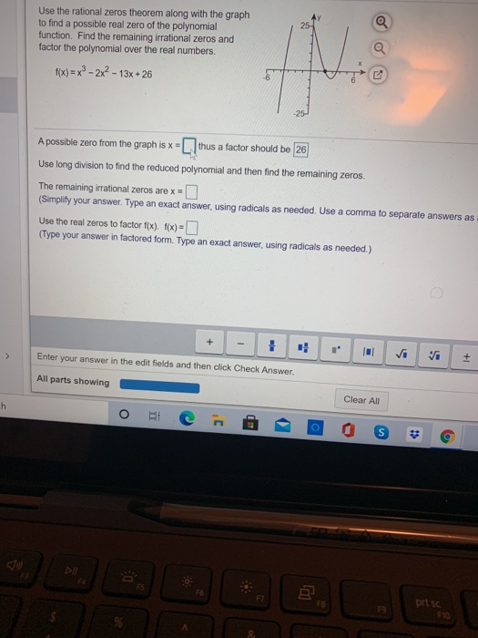 Solved Use the rational zeros theorem along with the graph | Chegg.com