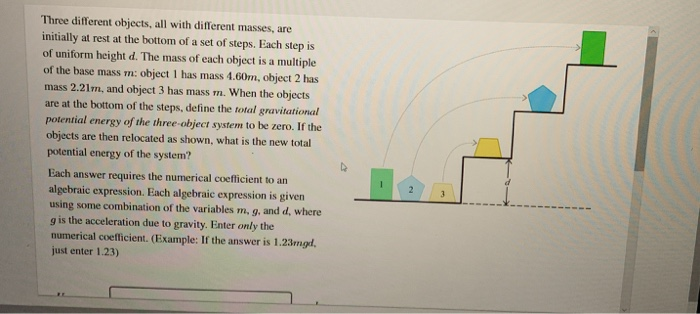 Solved Three Different Objects All With Different Masses 8082