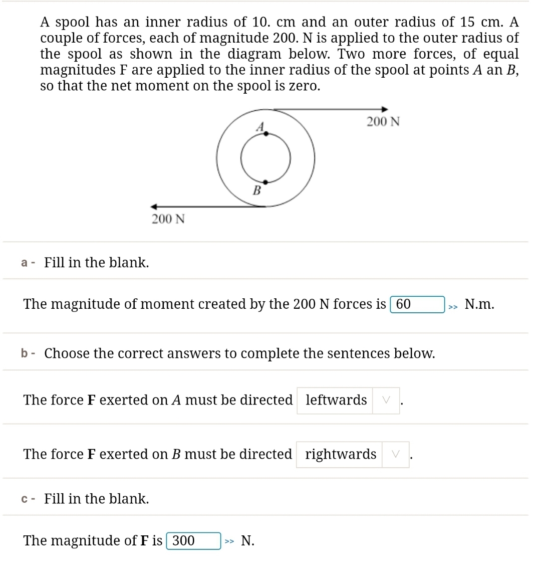 Solved A spool has an inner radius of 10.cm ﻿and an outer | Chegg.com