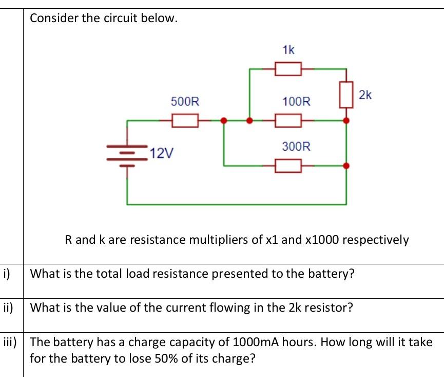 [Solved]: Consider the circuit below. R and k are resis