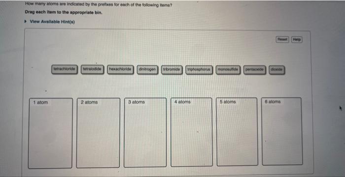 Solved How mniny atoms nre indicated by the prefixen lor | Chegg.com