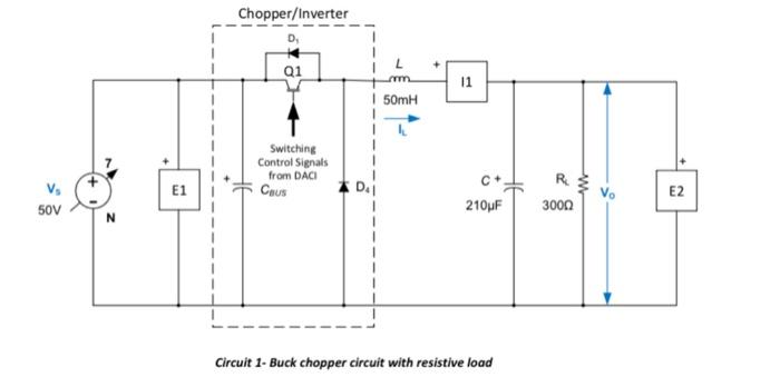 Solved Circuit 1- Buck chopper circuit with resistive | Chegg.com