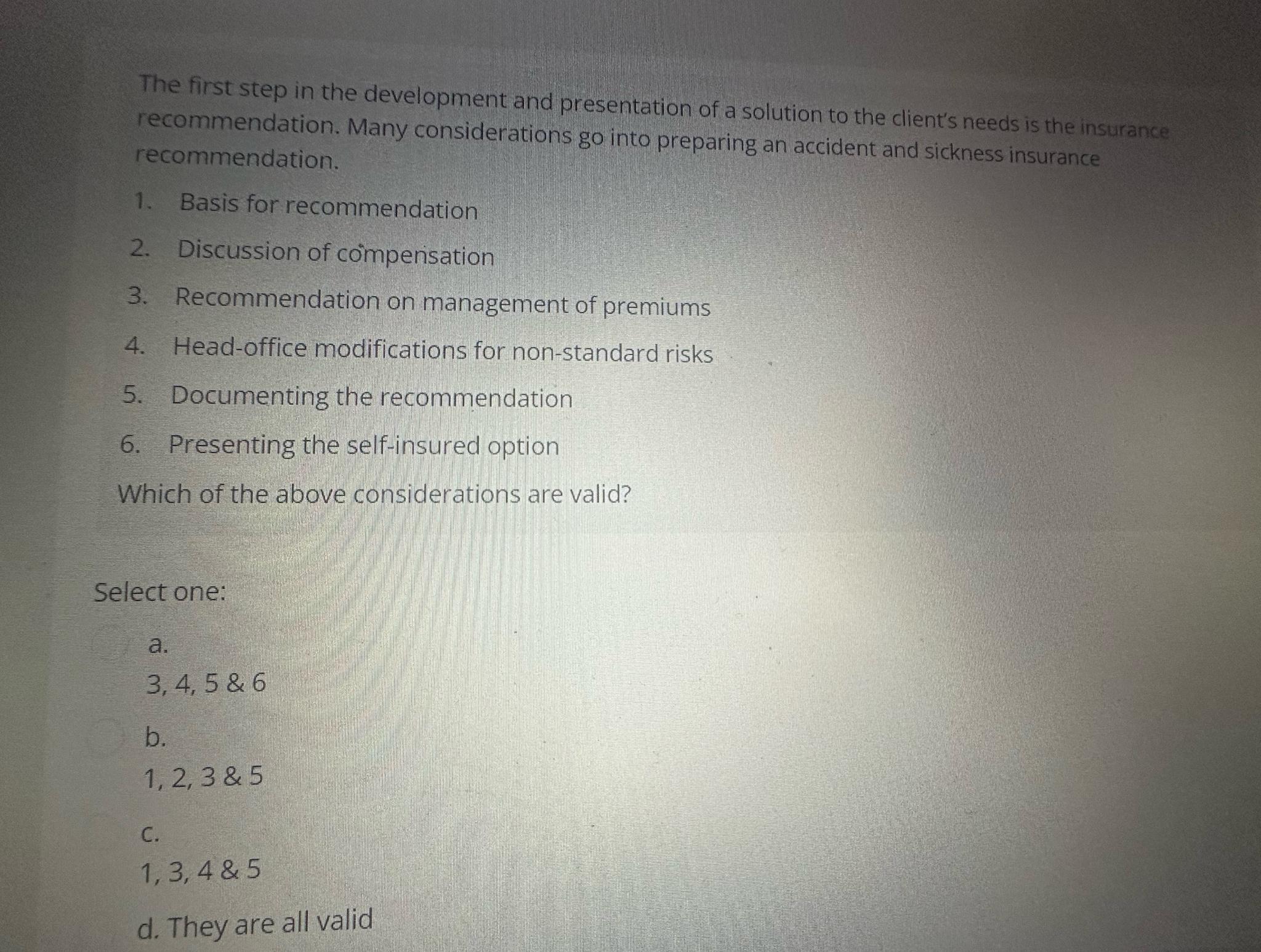 Solved The first step in the development and presentation of | Chegg.com
