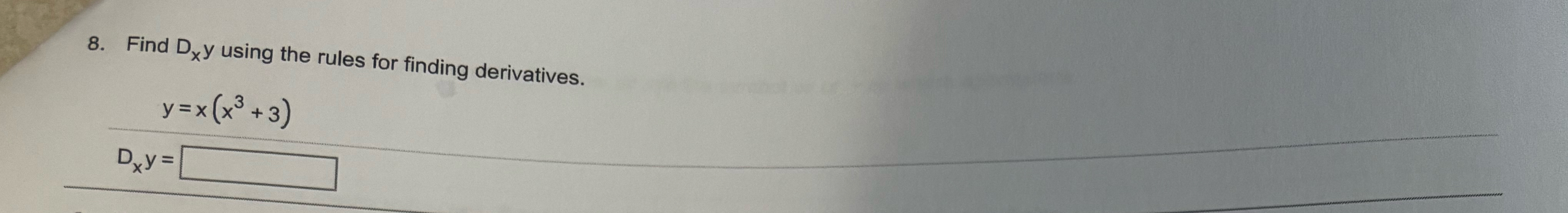 Find Dxy ﻿using the rules for finding | Chegg.com