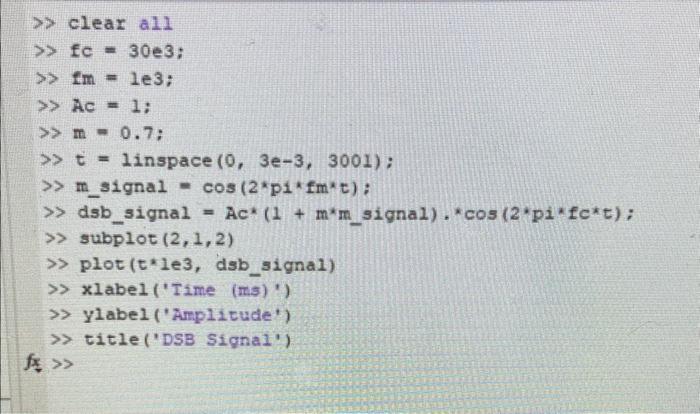 Solved MATLAB REQUIRED!! I need help with part c-SSB. part a | Chegg.com