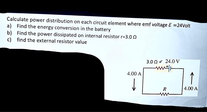 Solved Calculate power distribution on each circuit element | Chegg.com