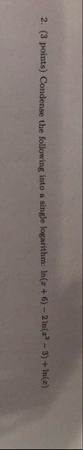 Solved (3 ﻿points) ﻿Condense the following into a single | Chegg.com