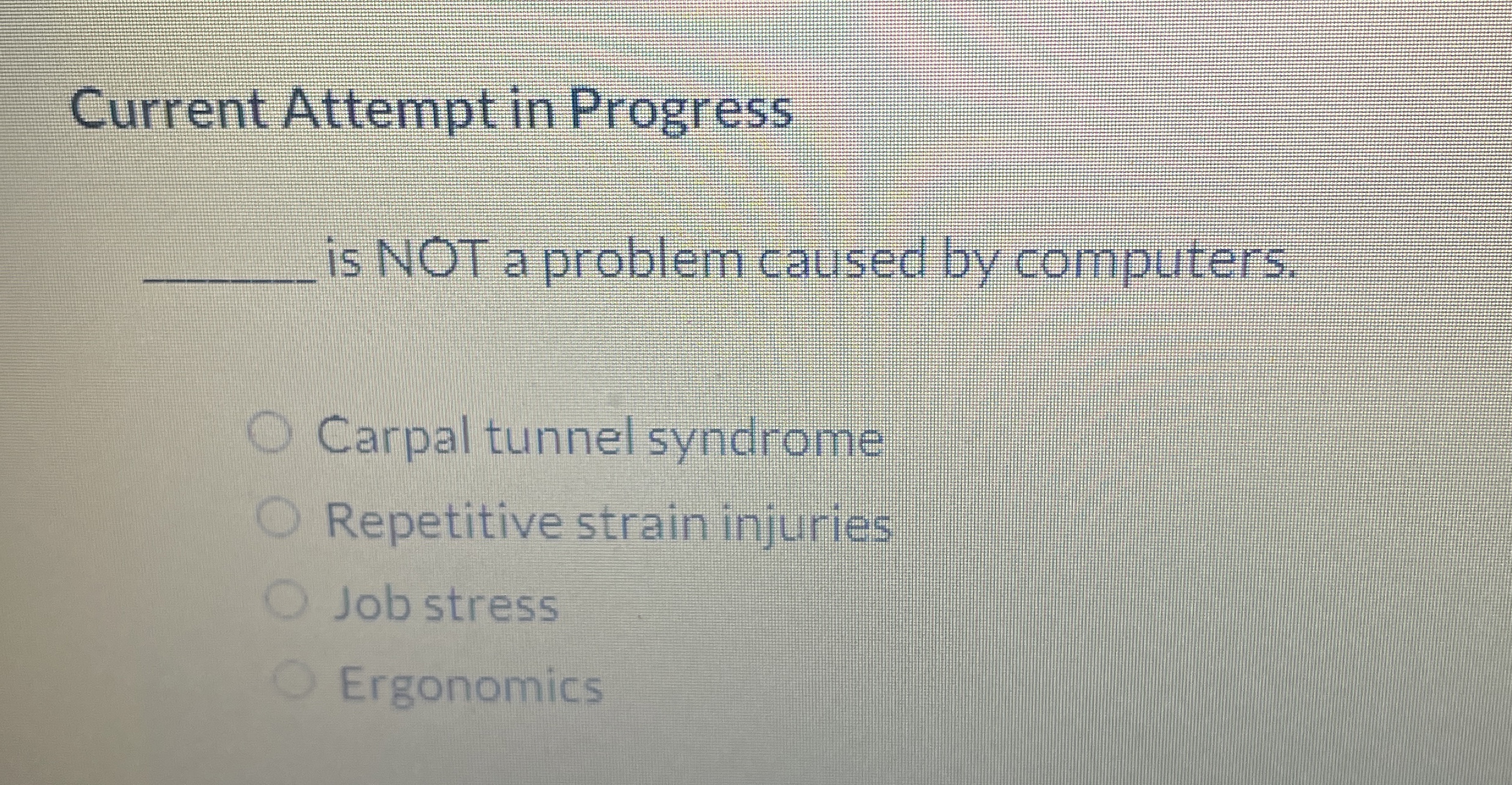 Solved Current Attempt in Progress ﻿is NOT a problem caused | Chegg.com