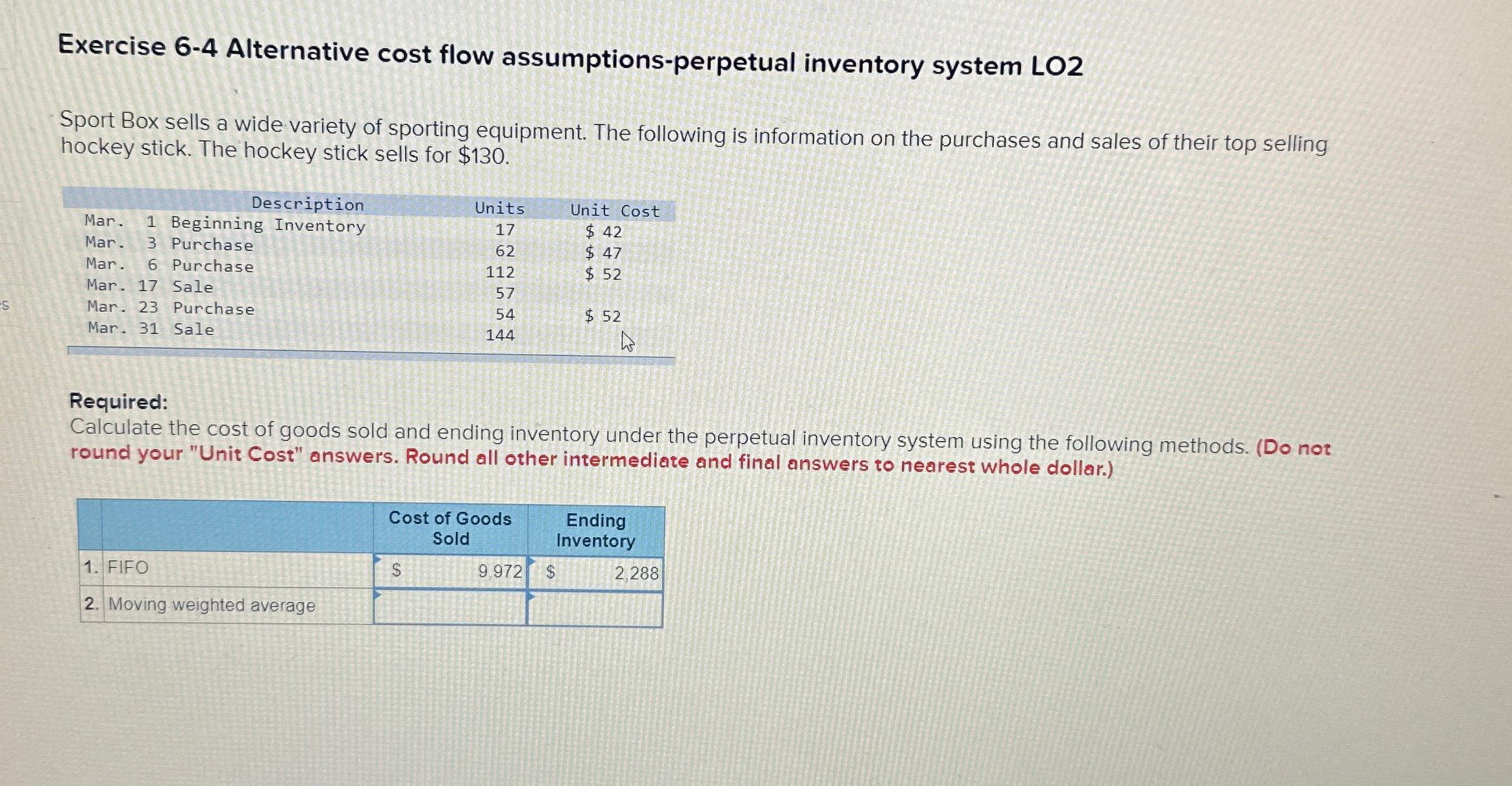 Solved Exercise 6-4 Alternative cost flow | Chegg.com Solved Exercise 6-4 Alternative cost flow | Chegg.com
